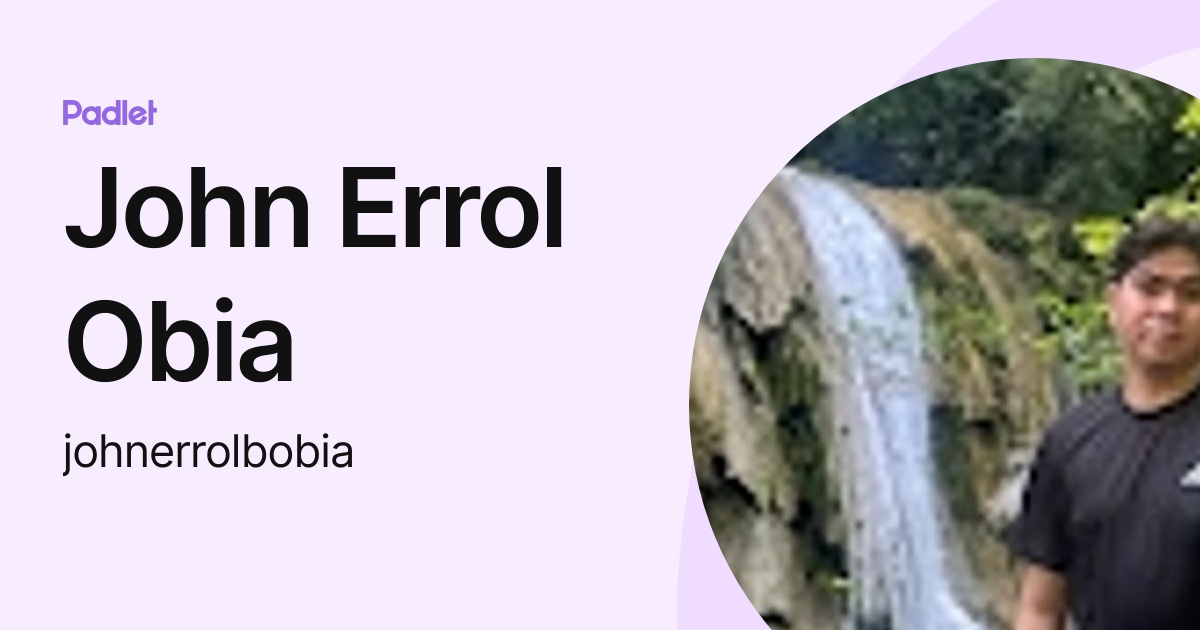 John Errol Obia (johnerrolbobia) profile | Padlet