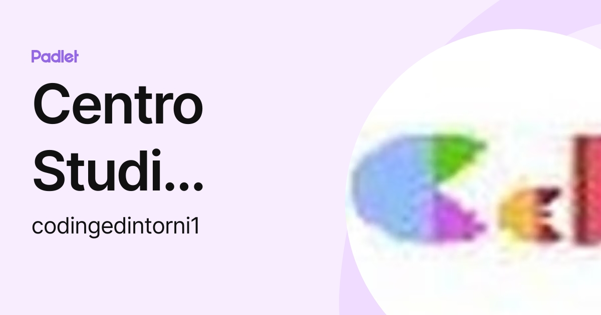 Centro Studi Coding e Dintorni (codingedintorni1) profile | Padlet