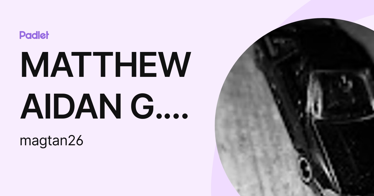 MATTHEW AIDAN G. TAN (magtan26) profile | Padlet