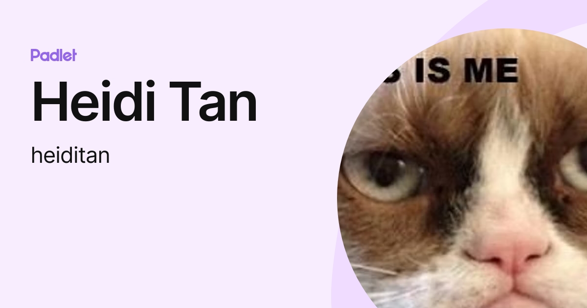 Heidi Tan (heiditan) profile | Padlet