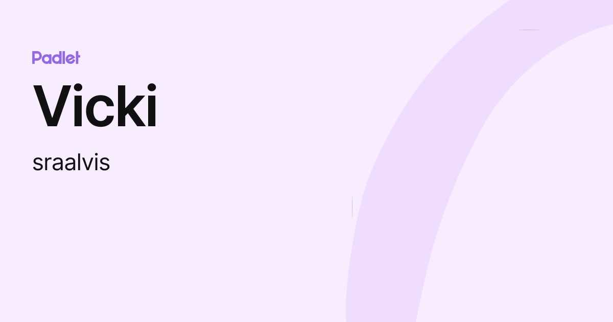 Vicki (sraalvis) profile | Padlet