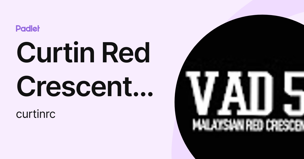 Curtin Red Crescent VAD 57 (curtinrc) profile | Padlet