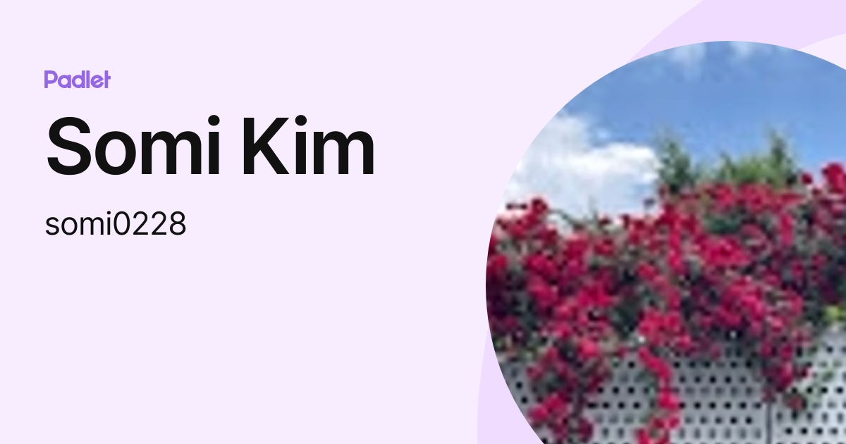 Somi Kim (somi0228) 프로필 | Padlet