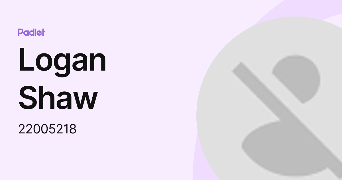 Logan Shaw (22005218) profile | Padlet