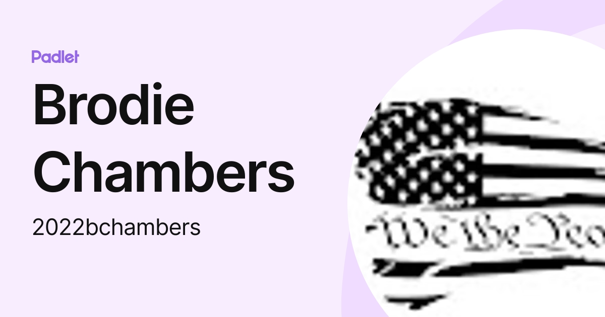 Brodie Chambers (2022bchambers) profile | Padlet