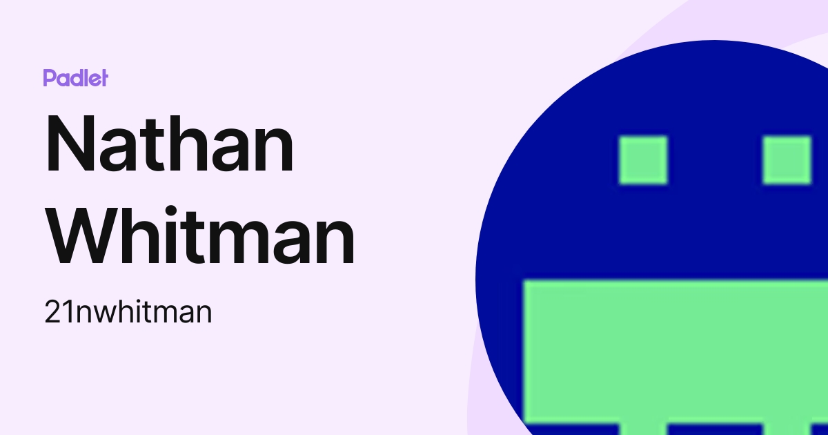 Nathan Whitman (21nwhitman) profile | Padlet
