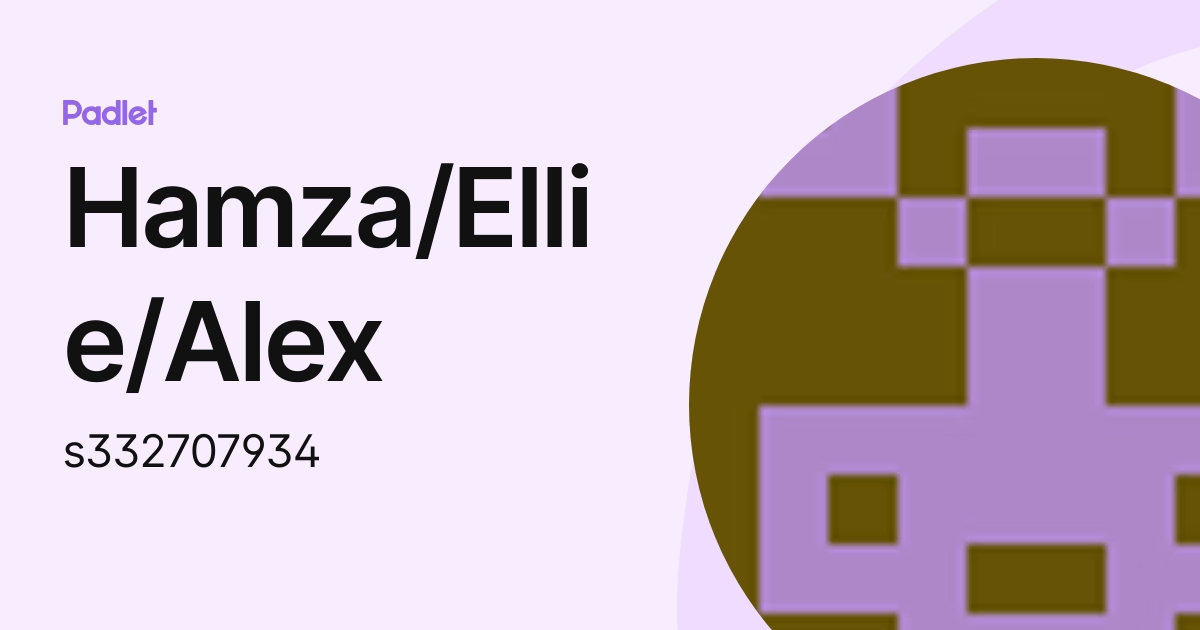 Hamza/Ellie/Alex (s332707934) profile | Padlet