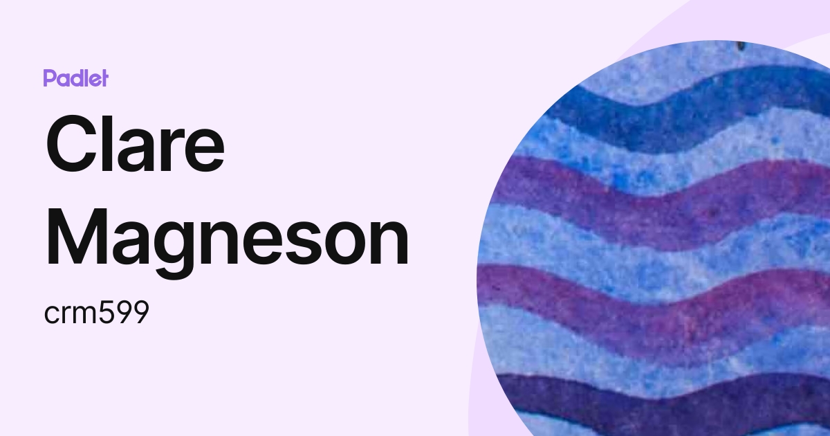 Clare Magneson (crm599) profile | Padlet