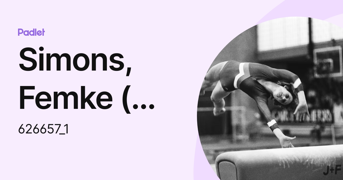 Simons, Femke ( 626657 ) (626657_1) profile | Padlet