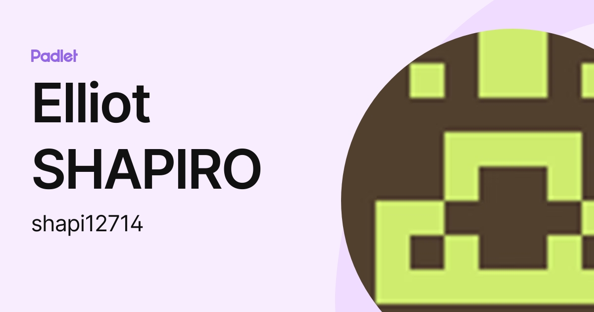 Elliot SHAPIRO (shapi12714) profile | Padlet