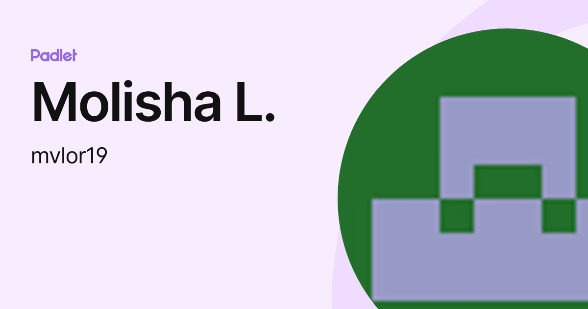 Molisha L. (mvlor19) profile | Padlet