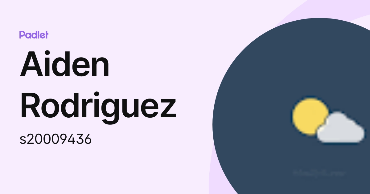 Aiden Rodriguez (s20009436) profile | Padlet