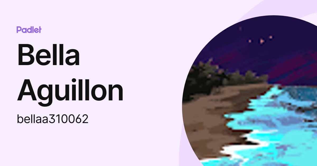 Bella Aguillon (bellaa310062) profile | Padlet