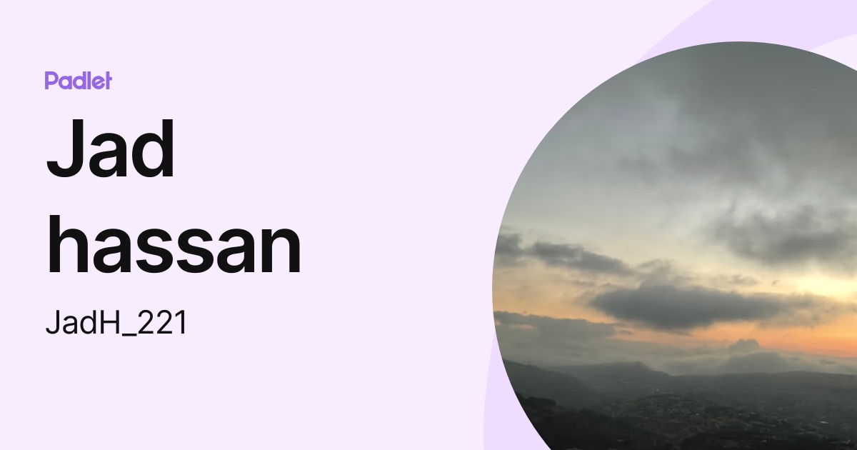 Jad hassan (JadH_221) profile | Padlet