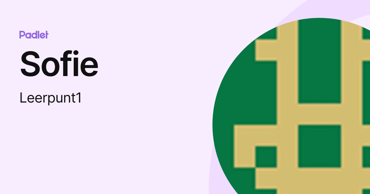 Sofie (Leerpunt1) profile | Padlet