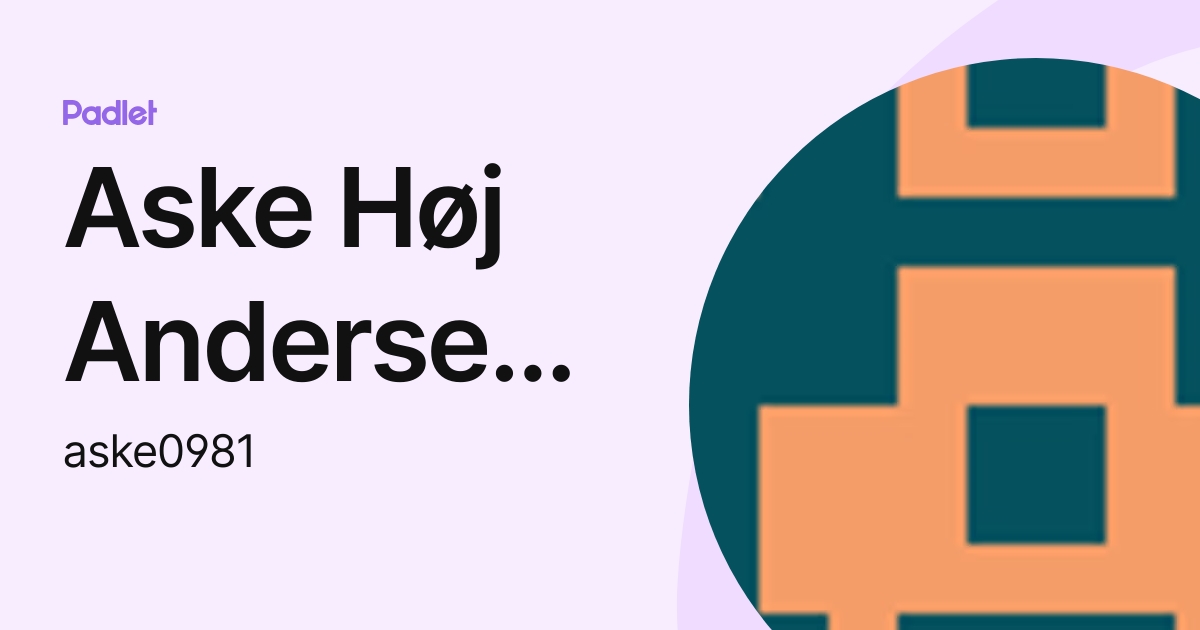 Aske Høj Andersen 6A Bryrup Skole (aske0981) profile | Padlet