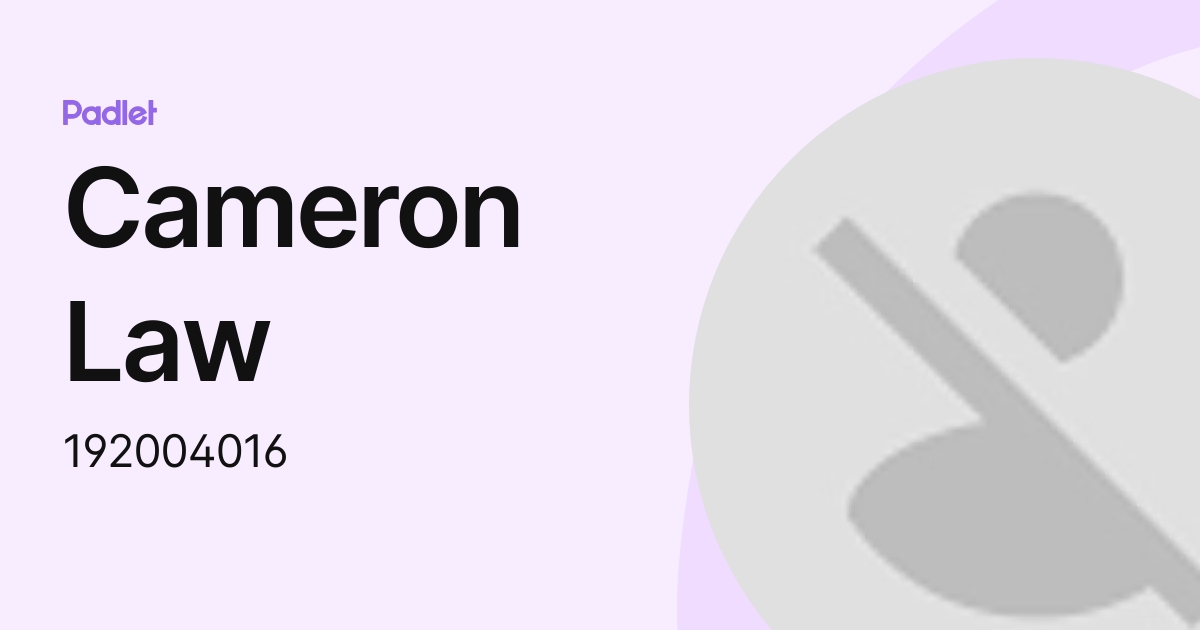 Cameron Law (192004016) profile | Padlet