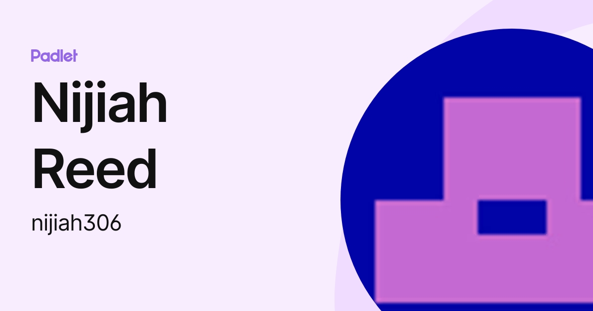 Nijiah Reed (nijiah306) profile | Padlet