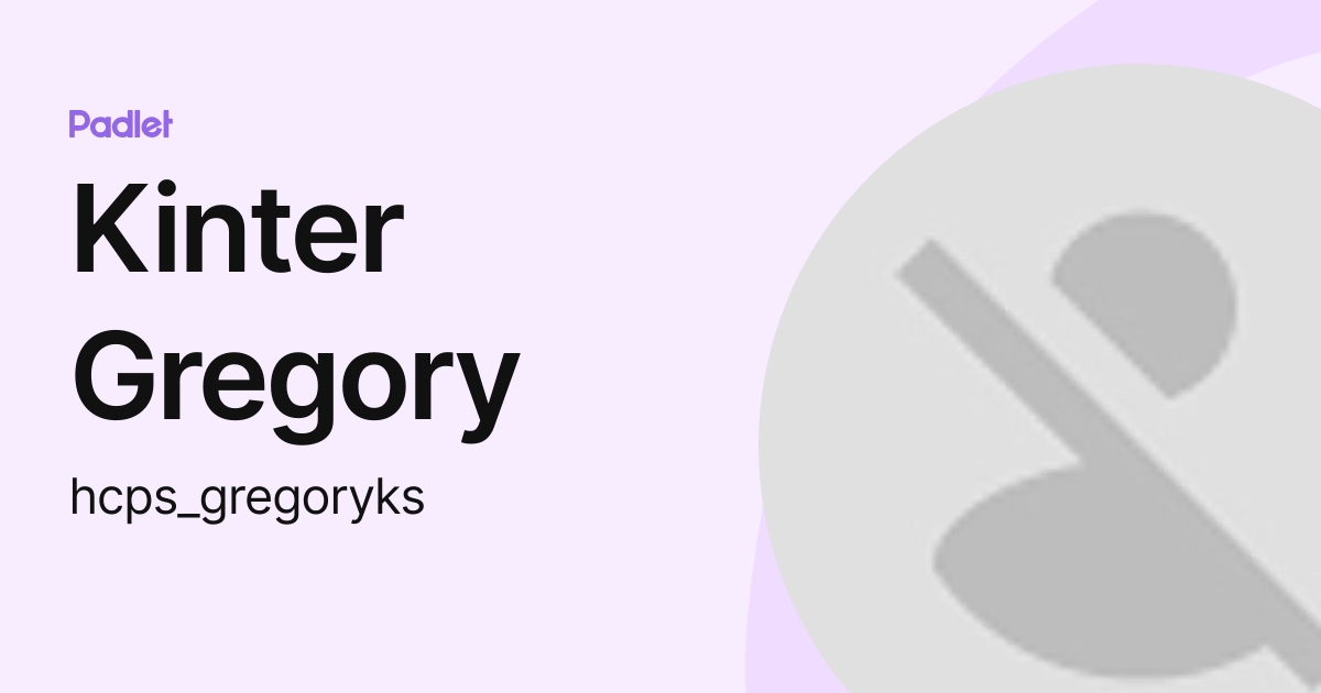 Kinter Gregory (hcps_gregoryks) profile | Padlet