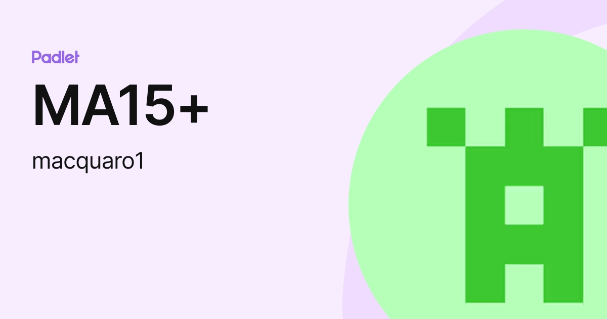 MA15+ (macquaro1) profile | Padlet