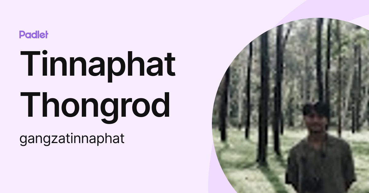 Tinnaphat Thongrod (gangzatinnaphat) profile | Padlet