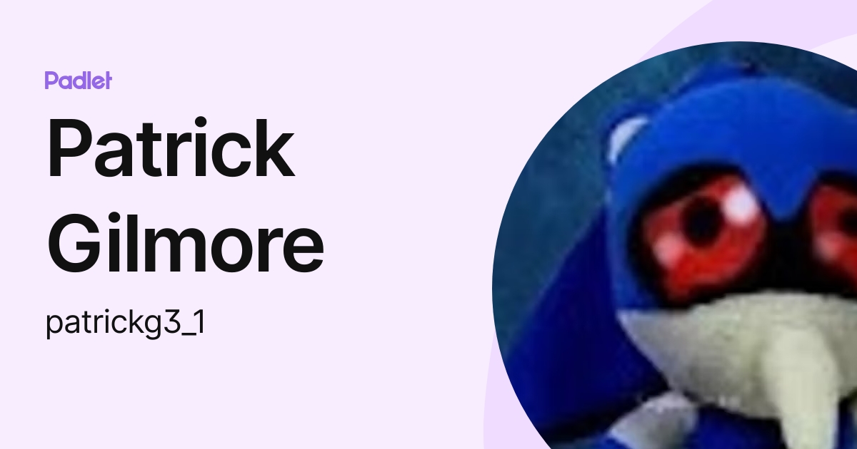 Patrick Gilmore (patrickg3_1) profile | Padlet