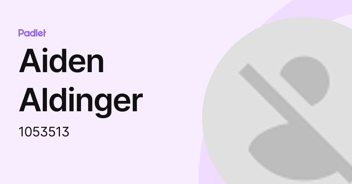 Aiden Aldinger (1053513) profile | Padlet