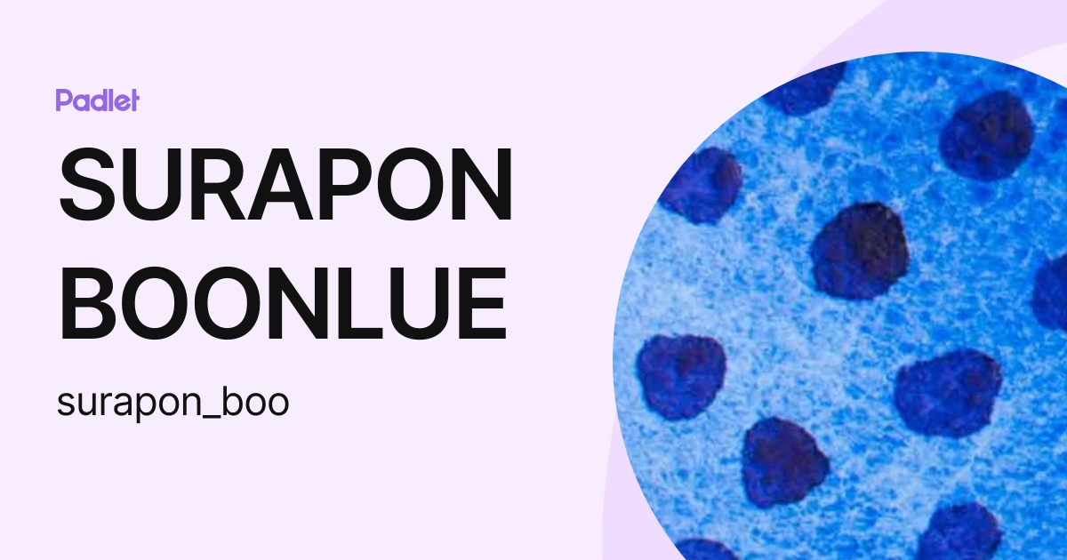SURAPON BOONLUE (surapon_boo) profile | Padlet
