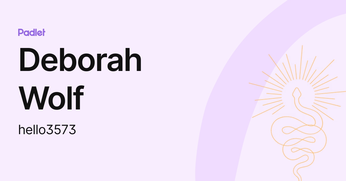 Deborah Wolf (hello3573) profile | Padlet