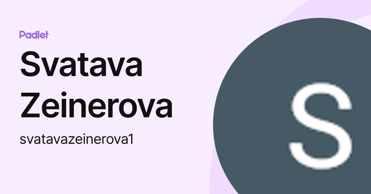 Svatava Zeinerova (svatavazeinerova1) profile | Padlet