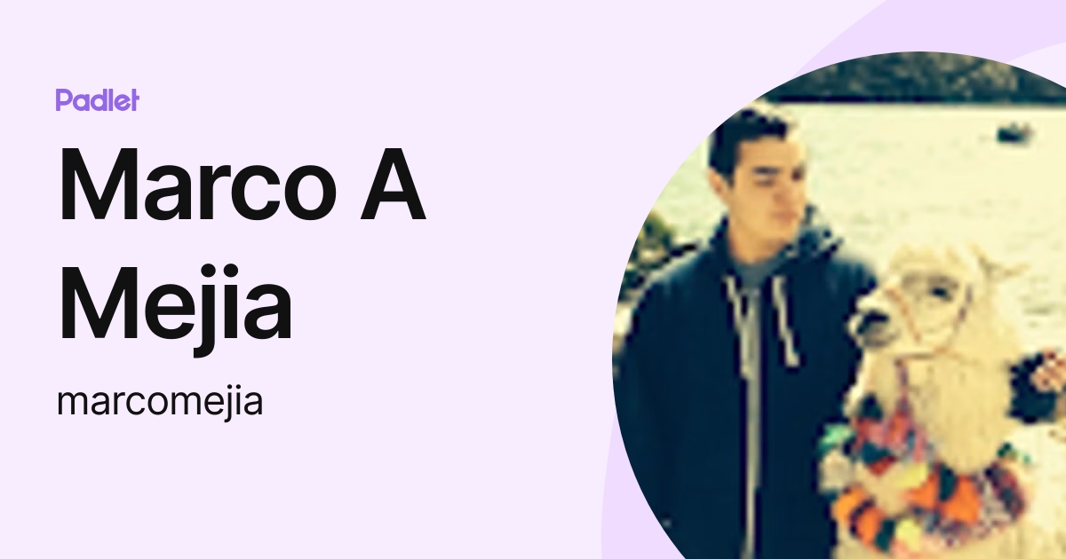 Marco A Mejia (marcomejia) profile | Padlet