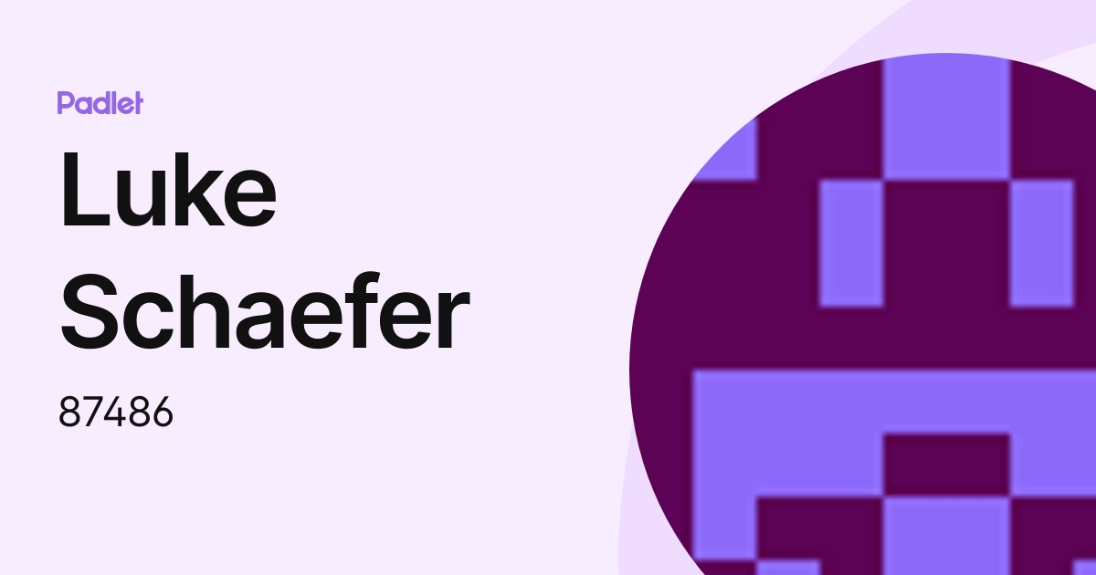 Luke Schaefer (87486) profile | Padlet