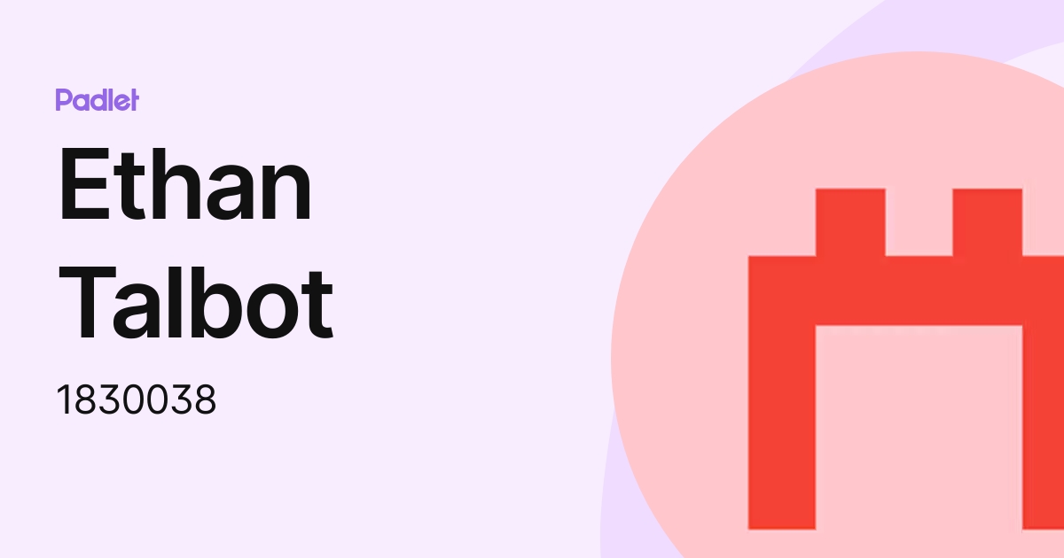 Ethan Talbot (1830038) profile | Padlet