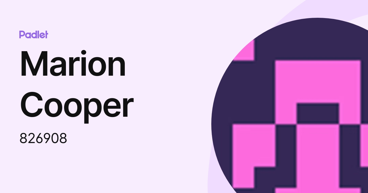 Marion Cooper (826908) profile | Padlet