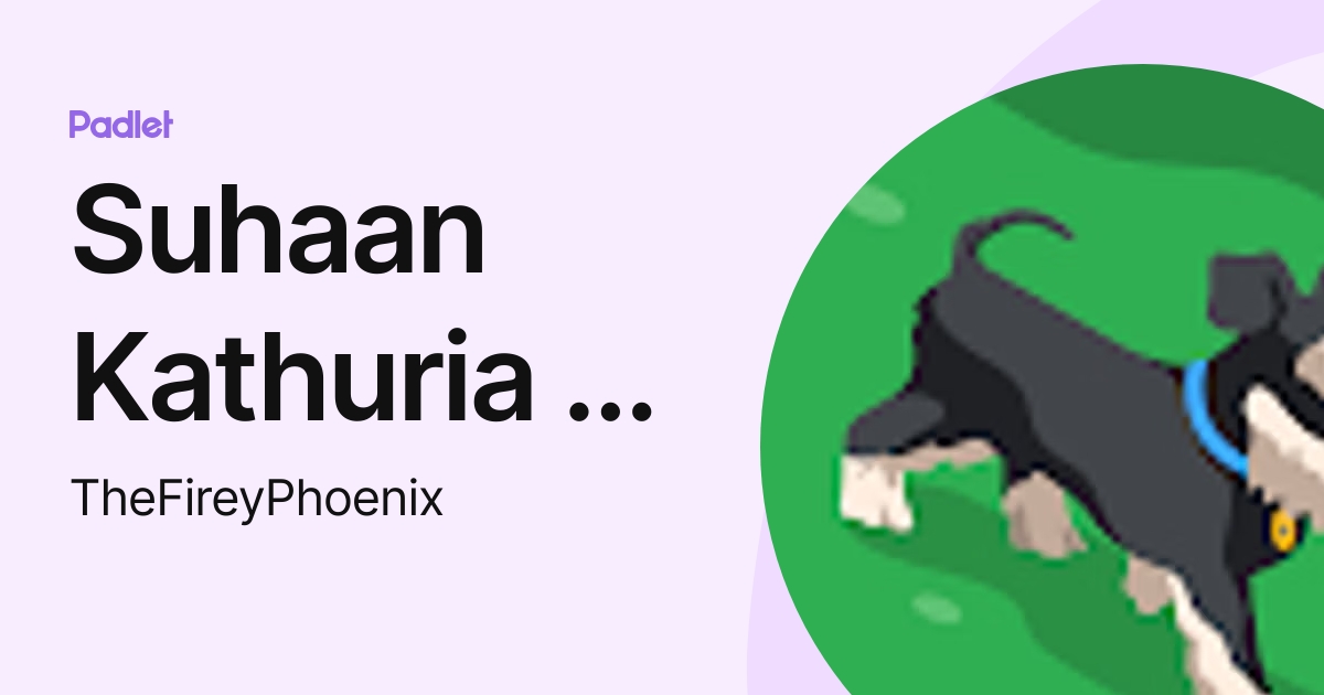 Suhaan Kathuria _ Student - MillsParkMS (TheFireyPhoenix) profile | Padlet
