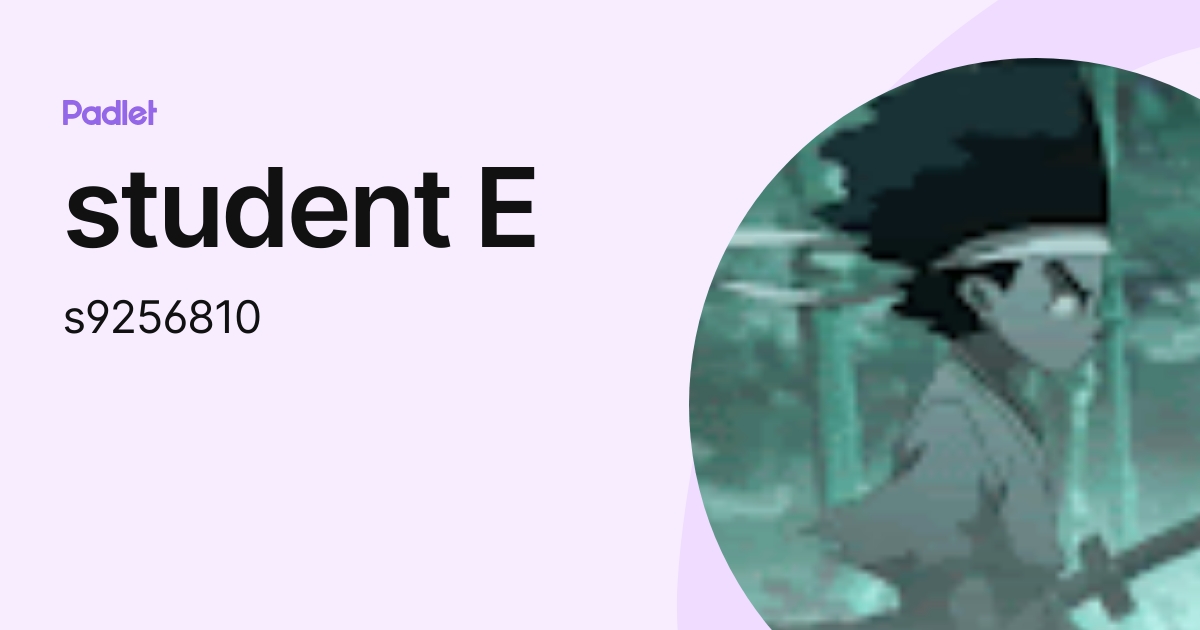 student E (s9256810) profile | Padlet