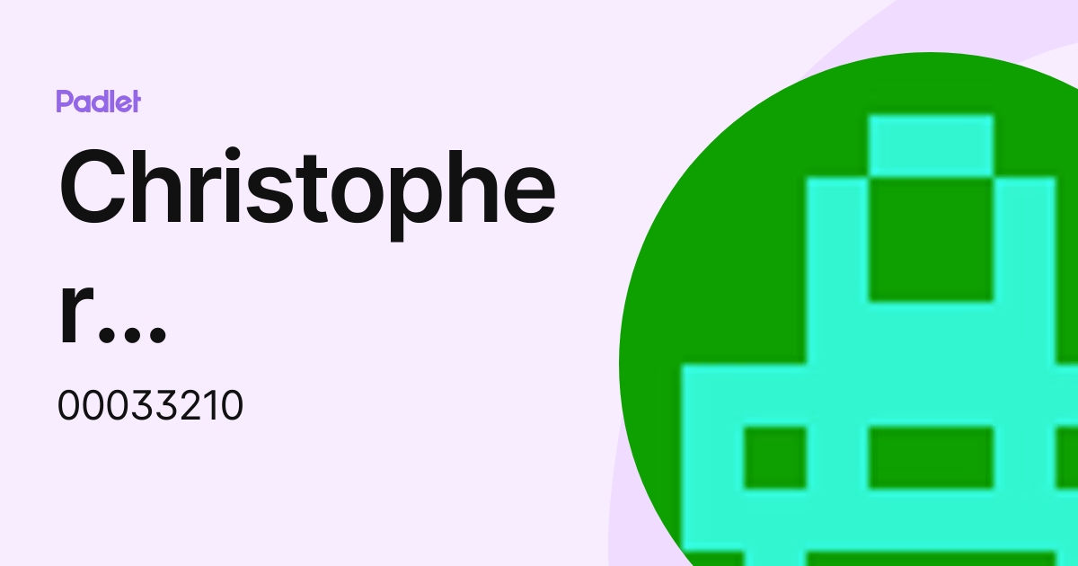 Christopher Zimmermann (00033210) profile | Padlet