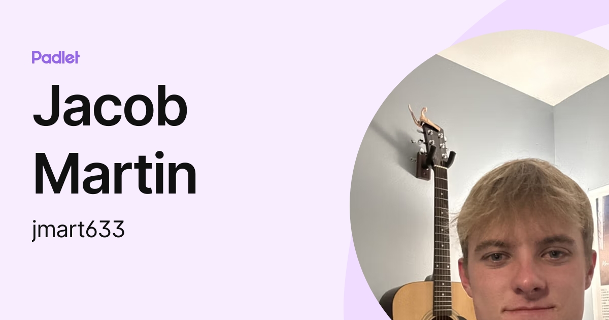 Jacob Martin (jmart633) profile | Padlet