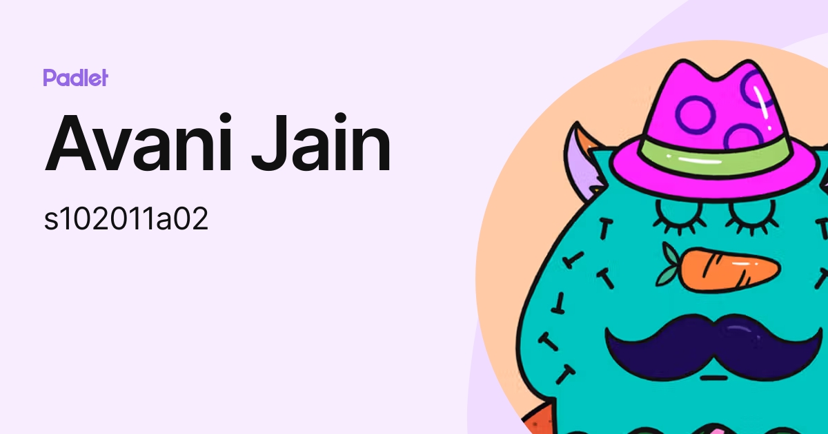 Avani Jain (s102011a02) profile | Padlet