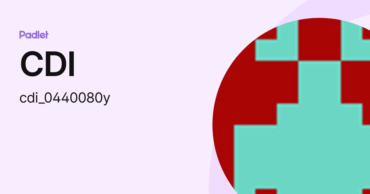 CDI (cdi_0440080y) profile | Padlet