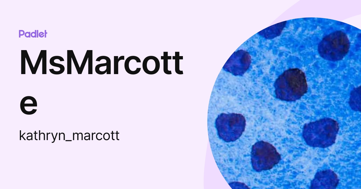 MsMarcotte (kathryn_marcott) profile | Padlet
