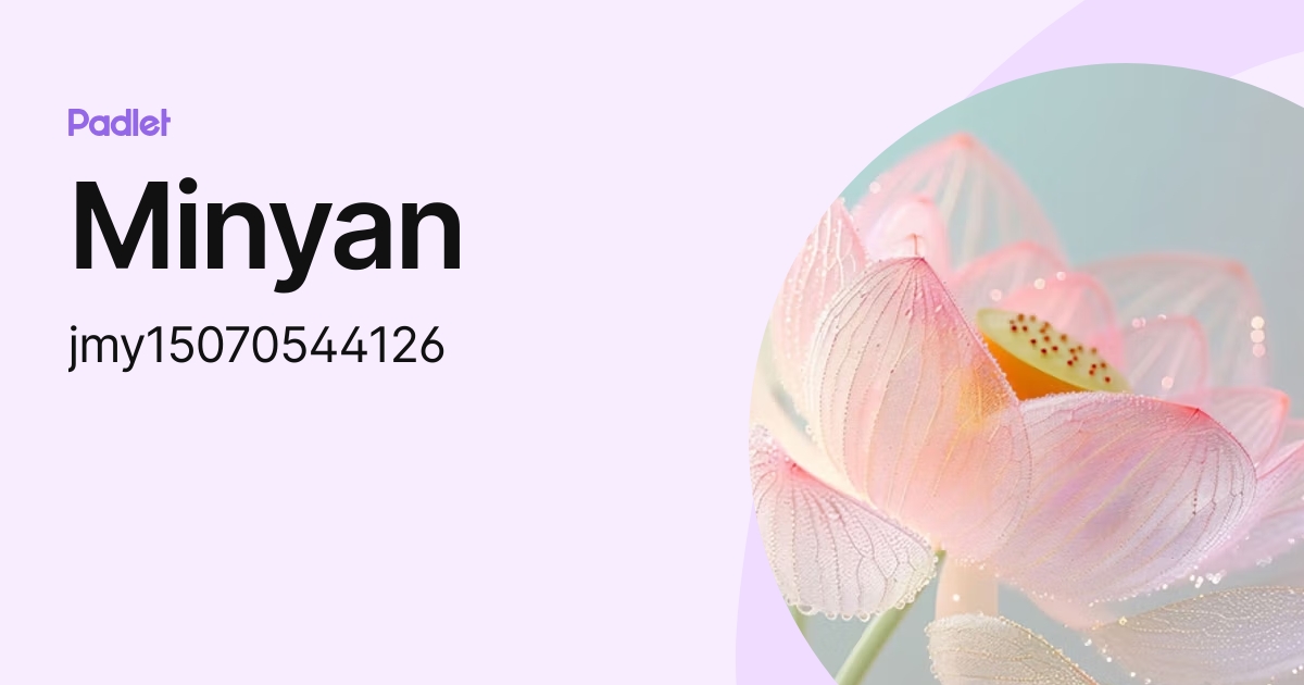 Minyan (jmy15070544126) profile | Padlet