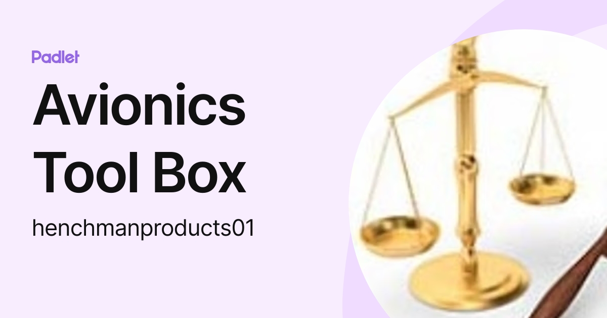 Avionics Tool Box (henchmanproducts01) profile | Padlet