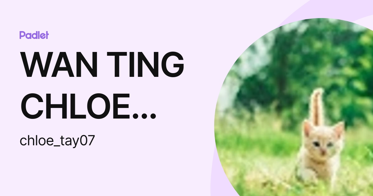 WAN TING CHLOE TAY (chloe_tay07) profile | Padlet