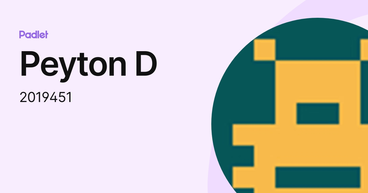 Peyton D (2019451) profile | Padlet