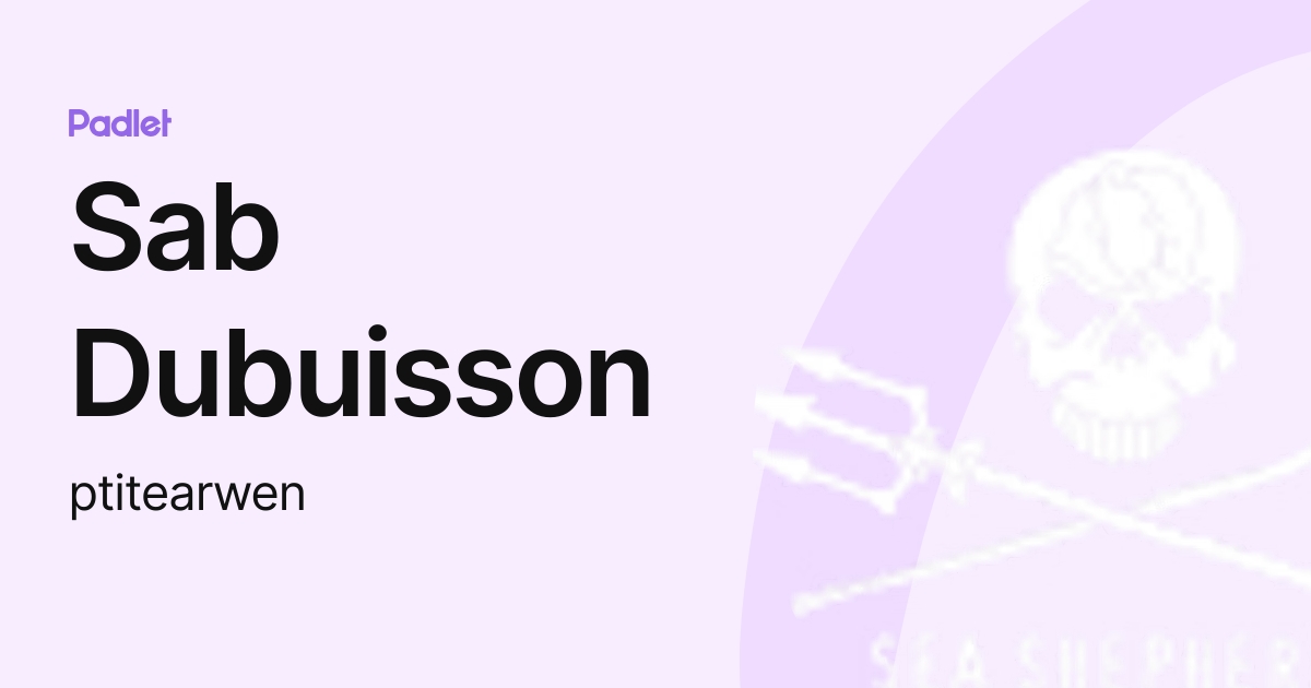Profil de Sab Dubuisson (ptitearwen) | Padlet