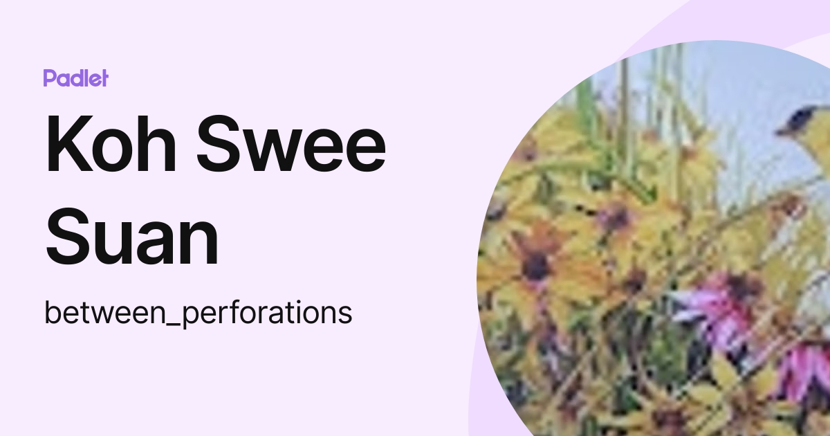 Koh Swee Suan (between_perforations) profile | Padlet