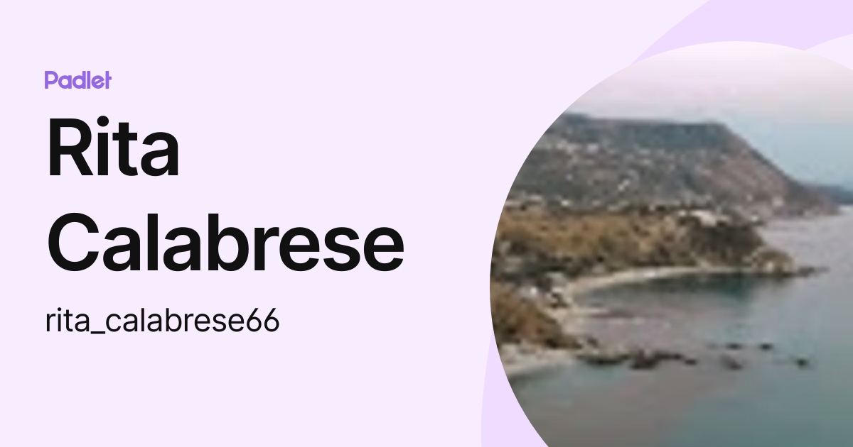 Rita Calabrese (rita_calabrese66) profile | Padlet