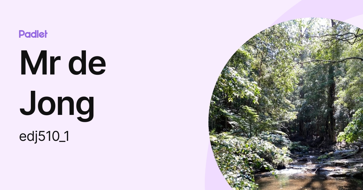 Mr de Jong (edj510) profile | Padlet