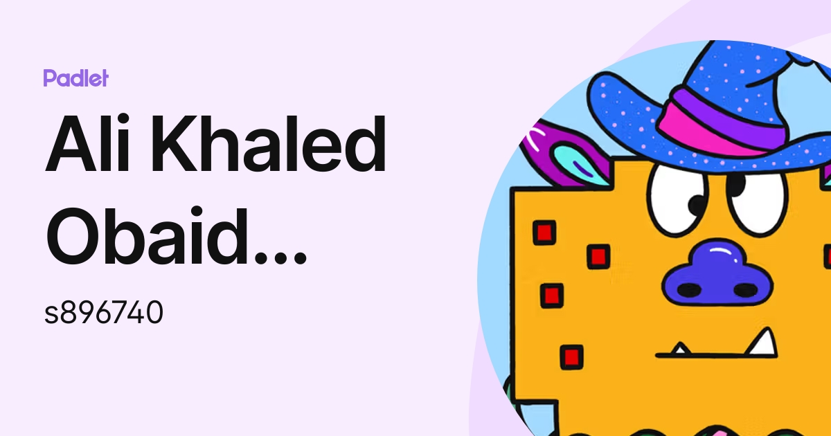 Ali Khaled Obaid Abdulla Alblooshi (s896740) profile | Padlet